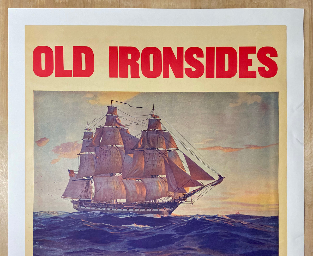 1931 Old Ironside USS Constitution Rebuilding Tour Cruise Poster Linen ...