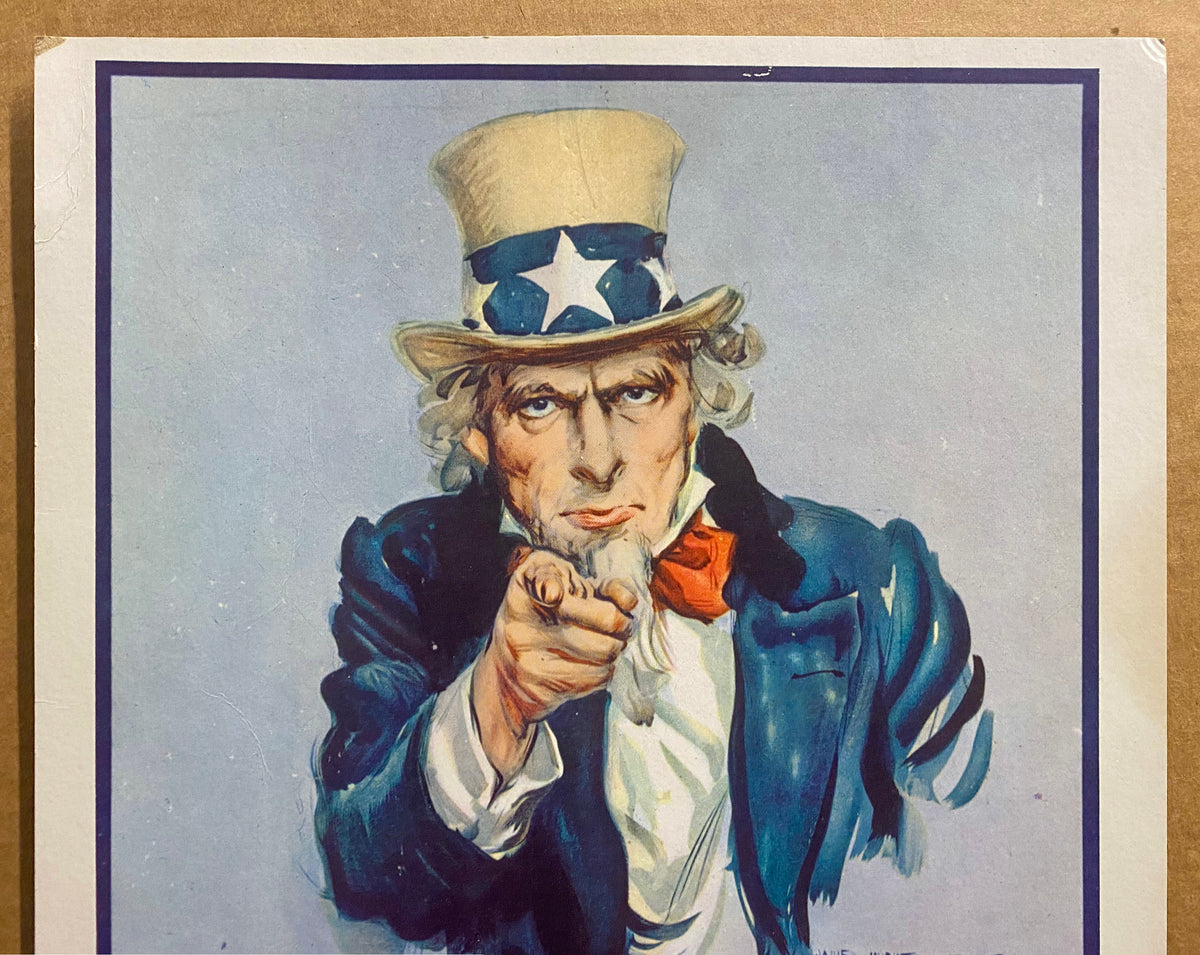 1968 I Want You For U.S. Army Uncle Sam Window Card Poster Vietnam War ...