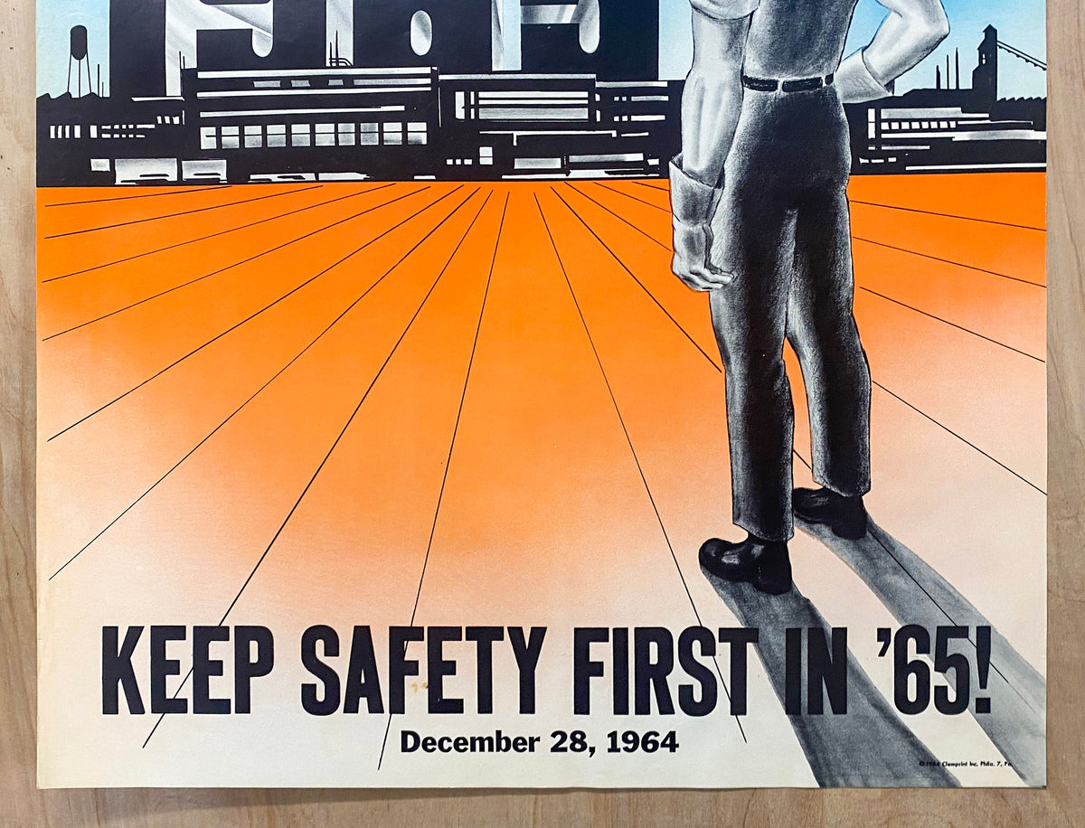 1964 Be Alert Stay Alive Clemprint Workplace Safety Poster Vintage ...