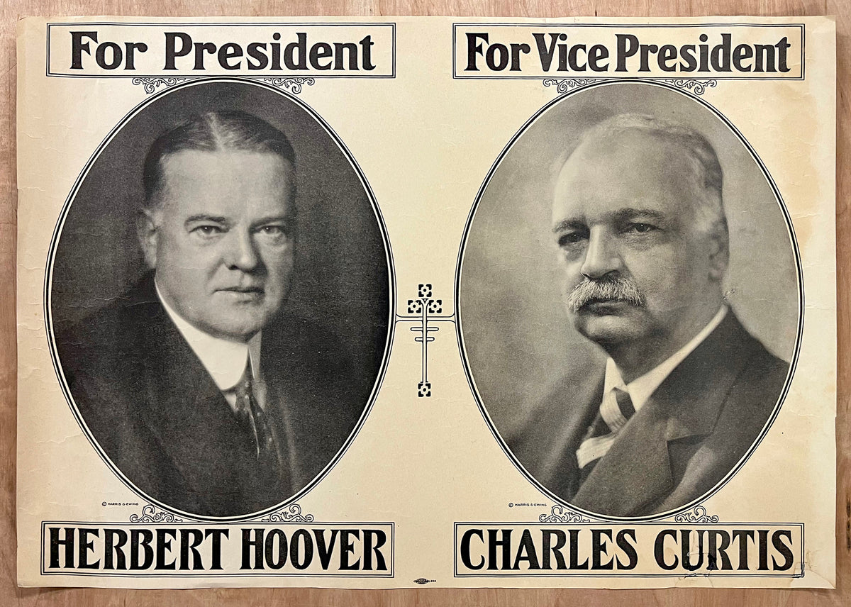 1928 Herbert Hoover Charles Curtis Jugate Campaign Poster Harris Ewing ...