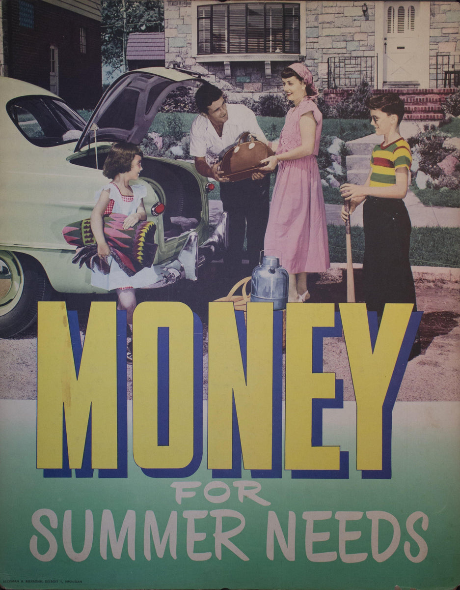 Money for Summer Needs Debt Poster – Golden Age Posters