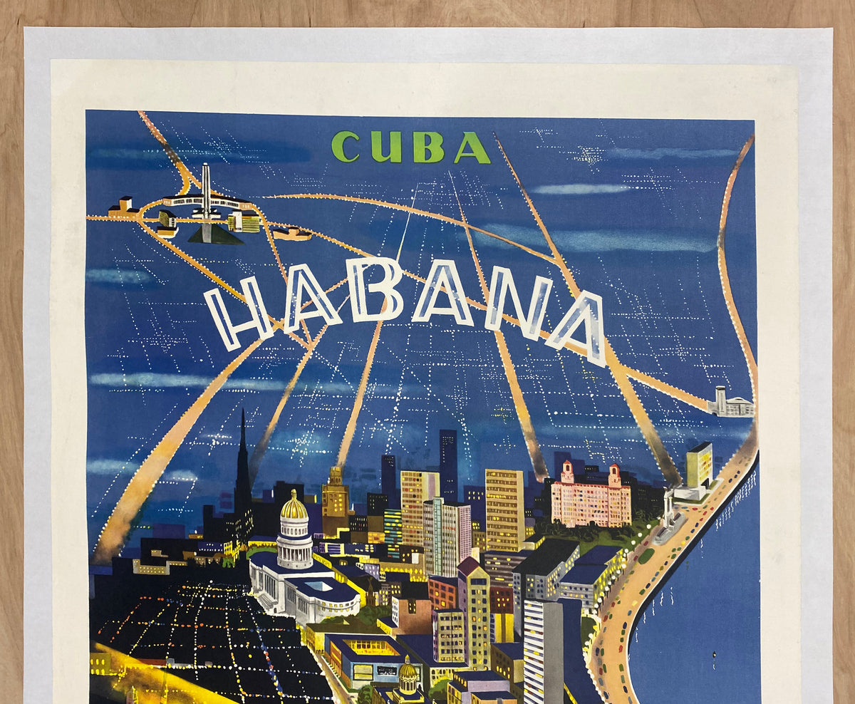 c.1950 Cuba Habana Instituto Cubano Del Turismo Havana Poster Vintage ...