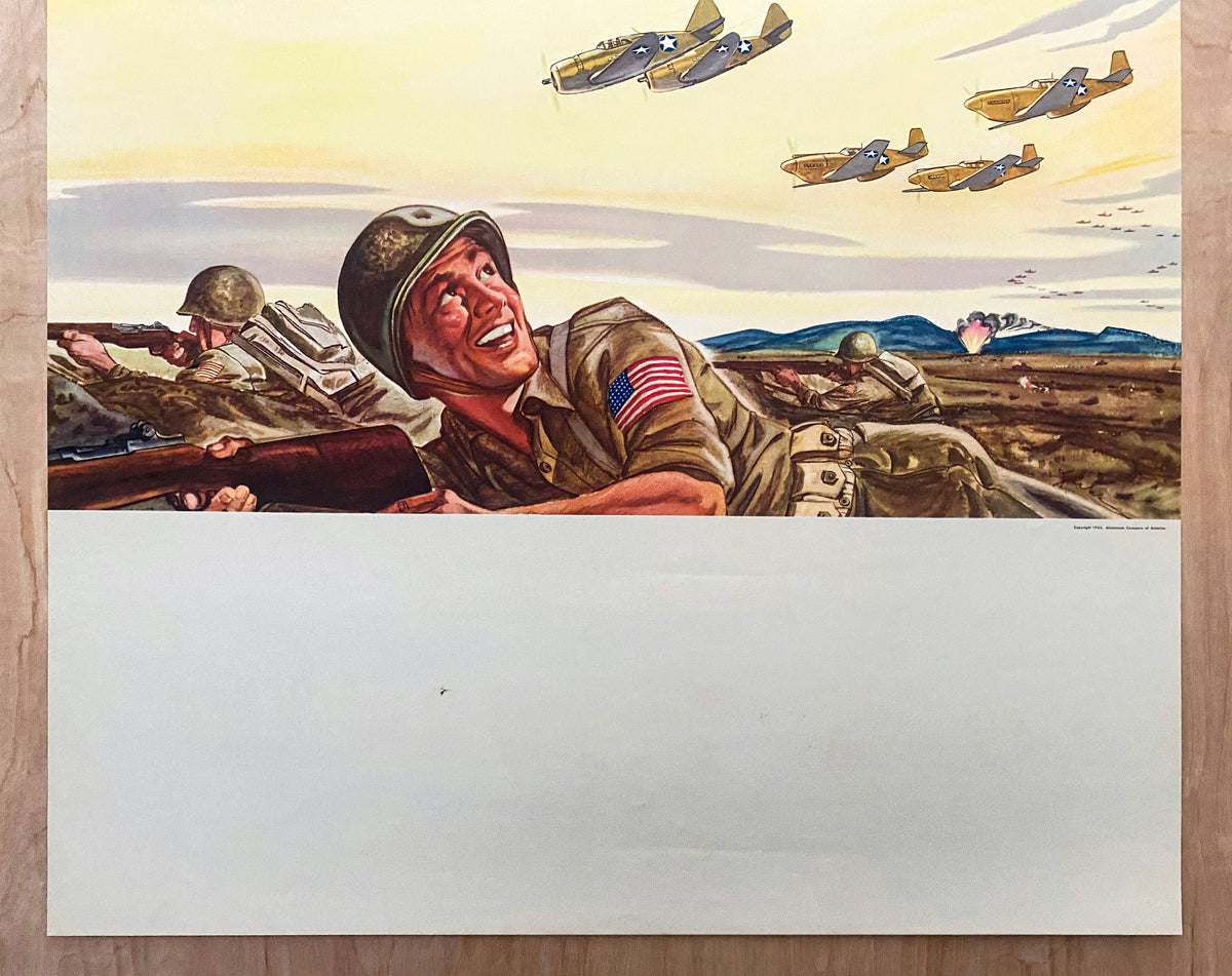 1943 Here They Come Brother Glenn Grohe WWII Poster Aluminum Co ALOCA ...