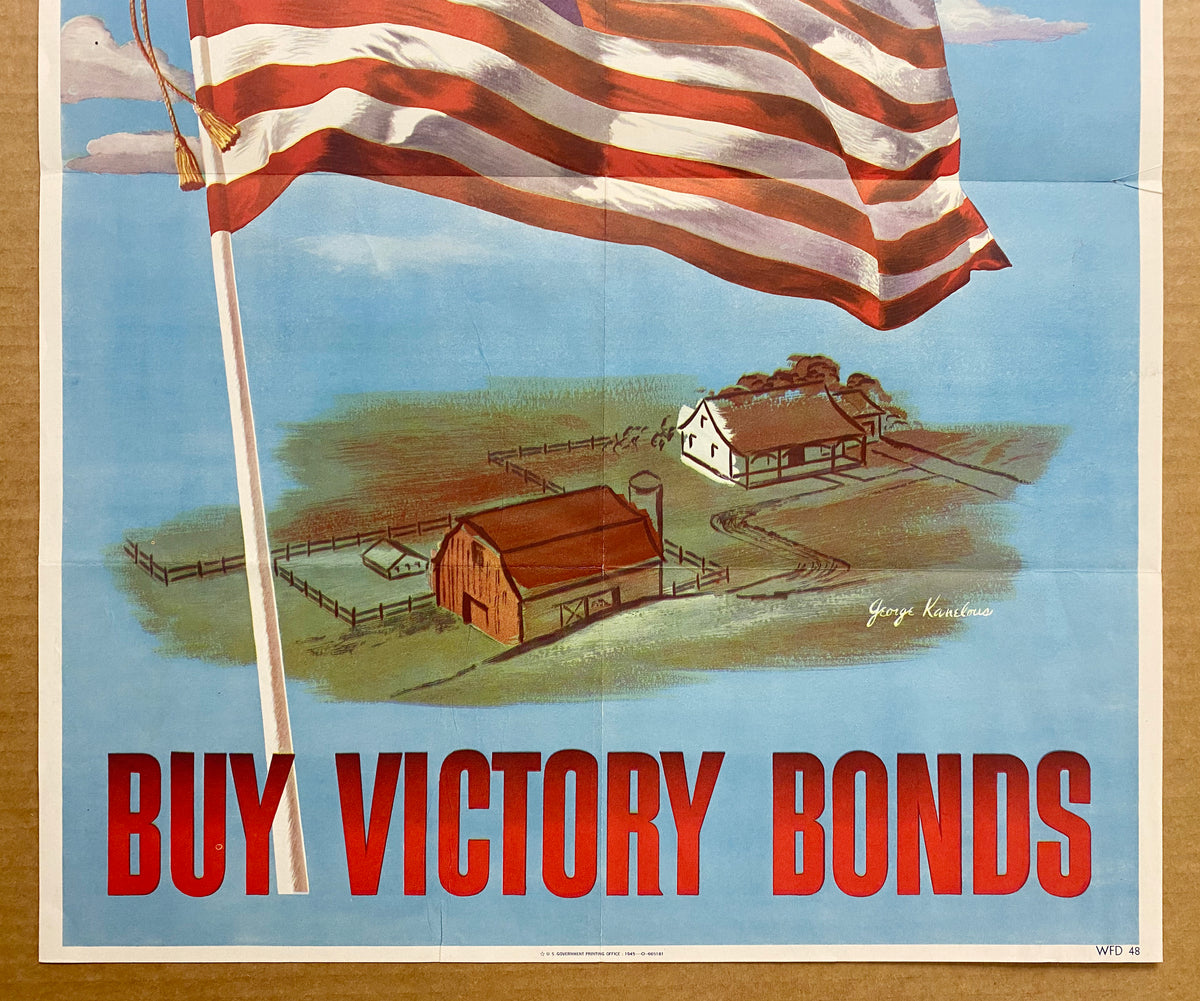 1945 Make Victory Secure Buy Victory Bonds WWII Poster George Kanelous ...