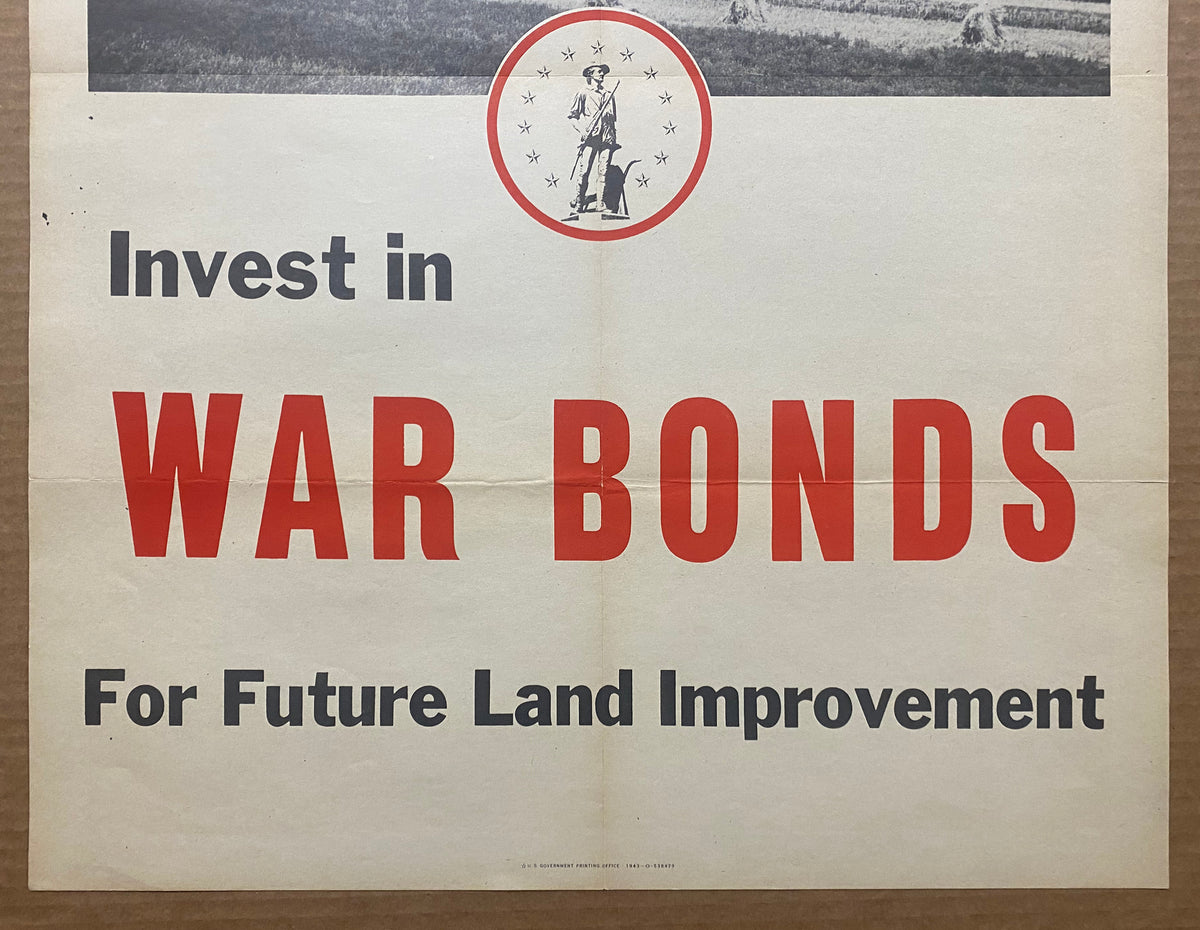 1943 For Your Land and Country Invest in War Bonds Poster WWII Farmers ...
