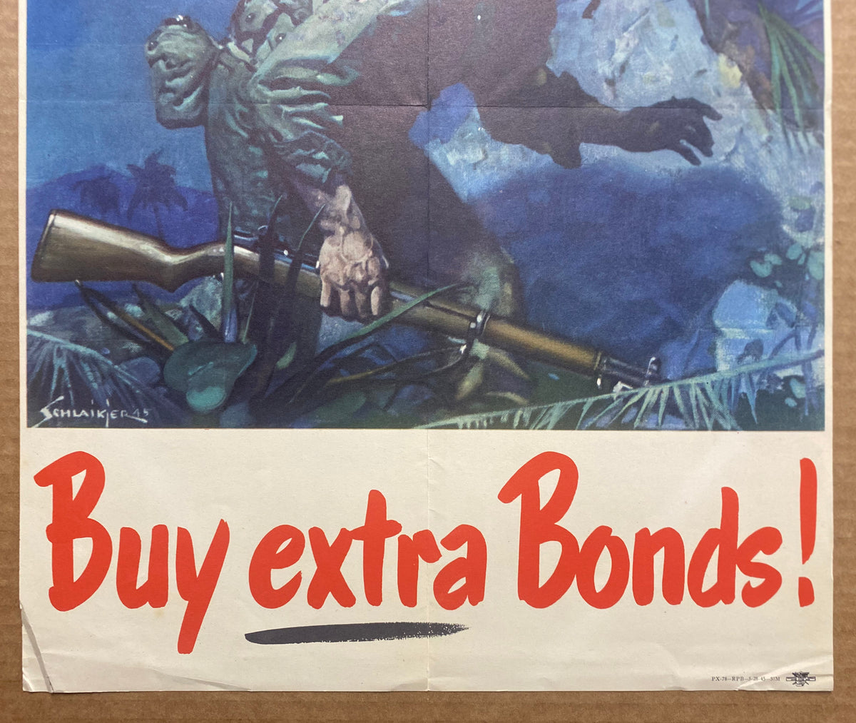 1945 Back Your Infantry Buy Extra Bonds Poster by Schlaikjer Army WWII ...