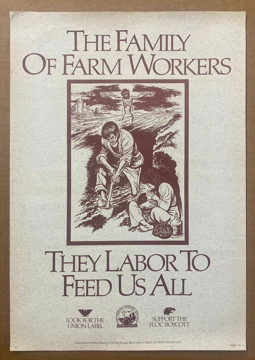 c.1980 The Family Of Farm Workers Poster by Fritz Eichenberg FLOC UFW ...