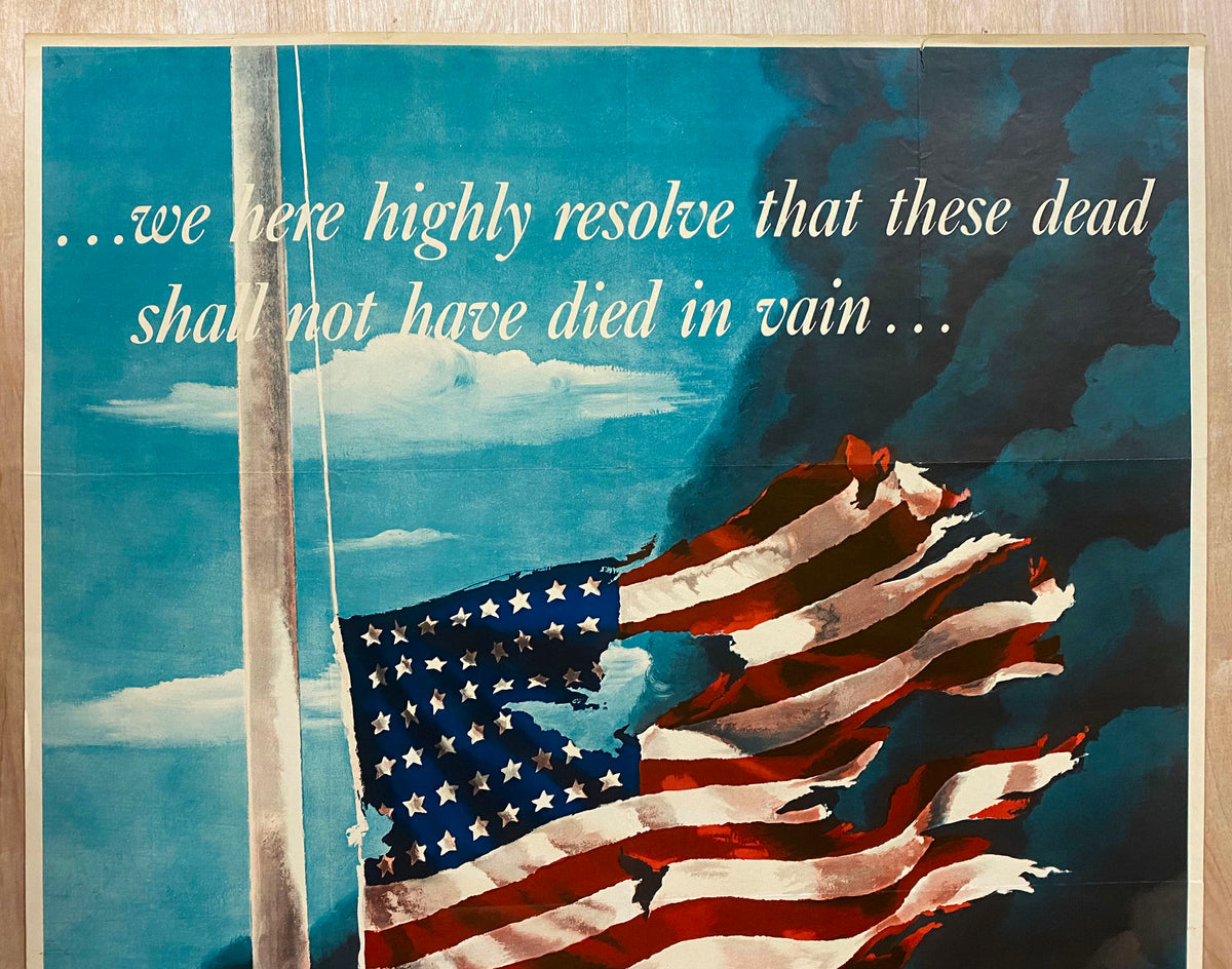 1942 Remember December 7th Poster by Allen Saalburg WWII Original BIG ...