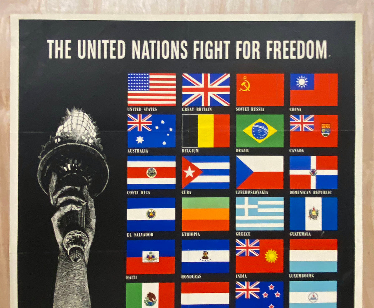 1942 The United Nations Fight For Freedom Poster by Steve Broder WWII ...