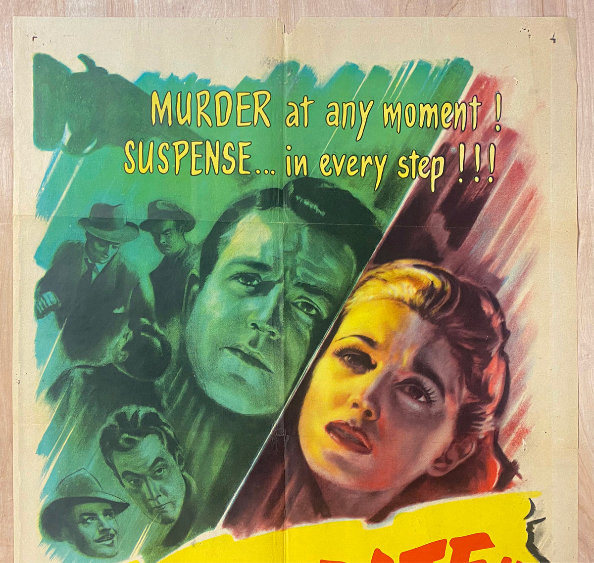 1947 Desperate One Sheet Movie Poster RKO Pictures Suspense Film Noir ...