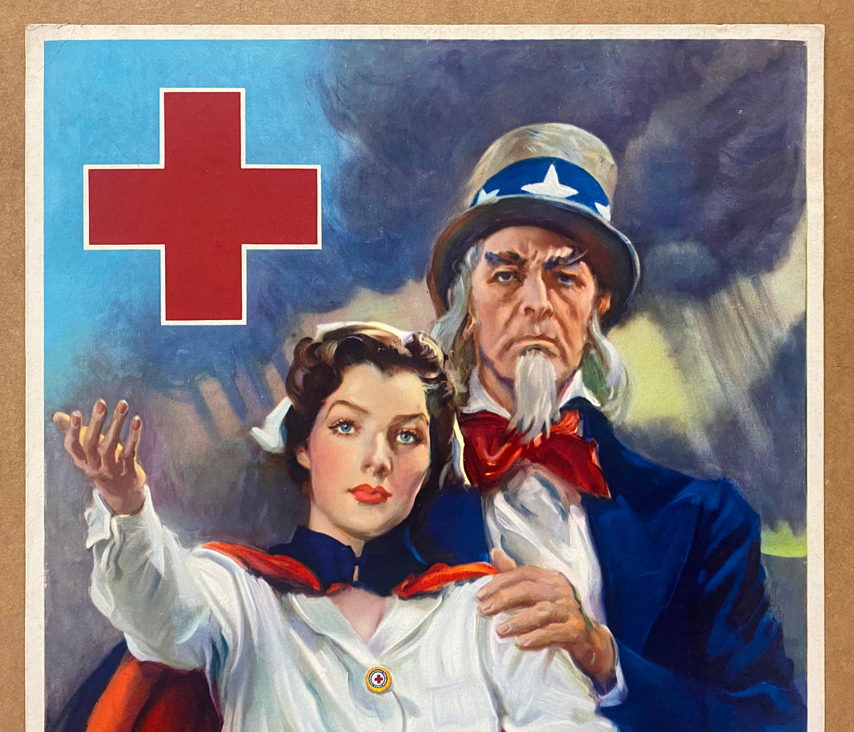 1942 Your Red Cross Needs You! Poster James Montgomery Flagg Uncle Sam ...