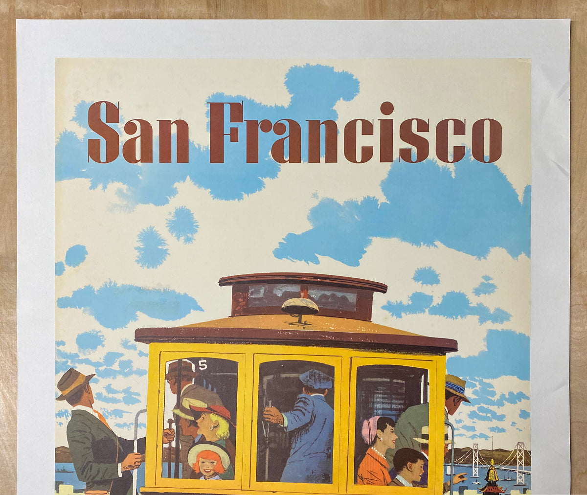 c.1960 United Air Lines San Francisco Poster by Stan Galli Cable Car ...