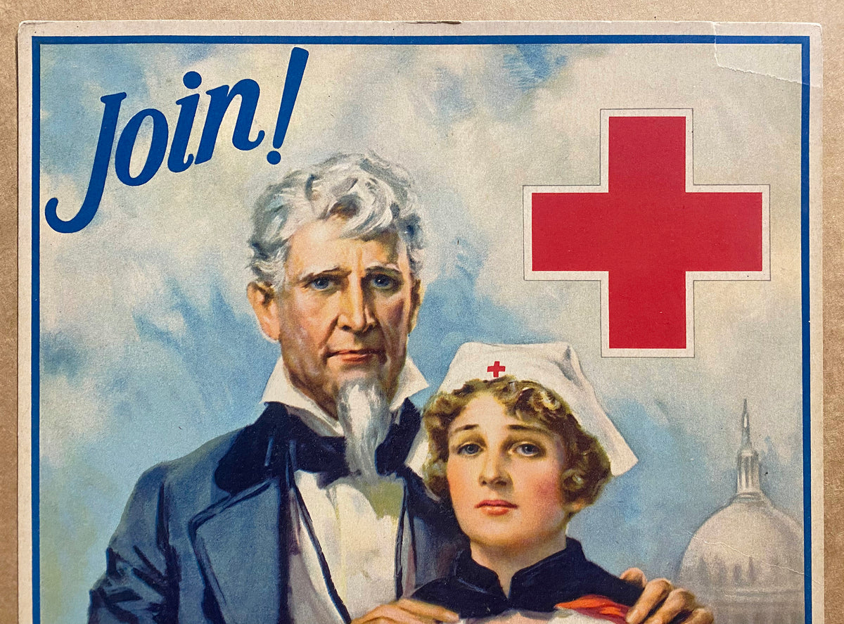 c1942 Join Red Cross Partners in Service Poster Lawrence Wilbur Nurse ...