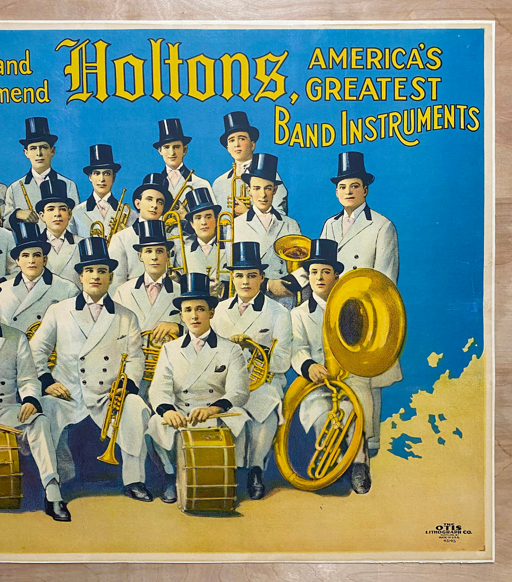 c.1919 Neil O’Brien Minstrels Recommend Holton Band Instruments Poster ...