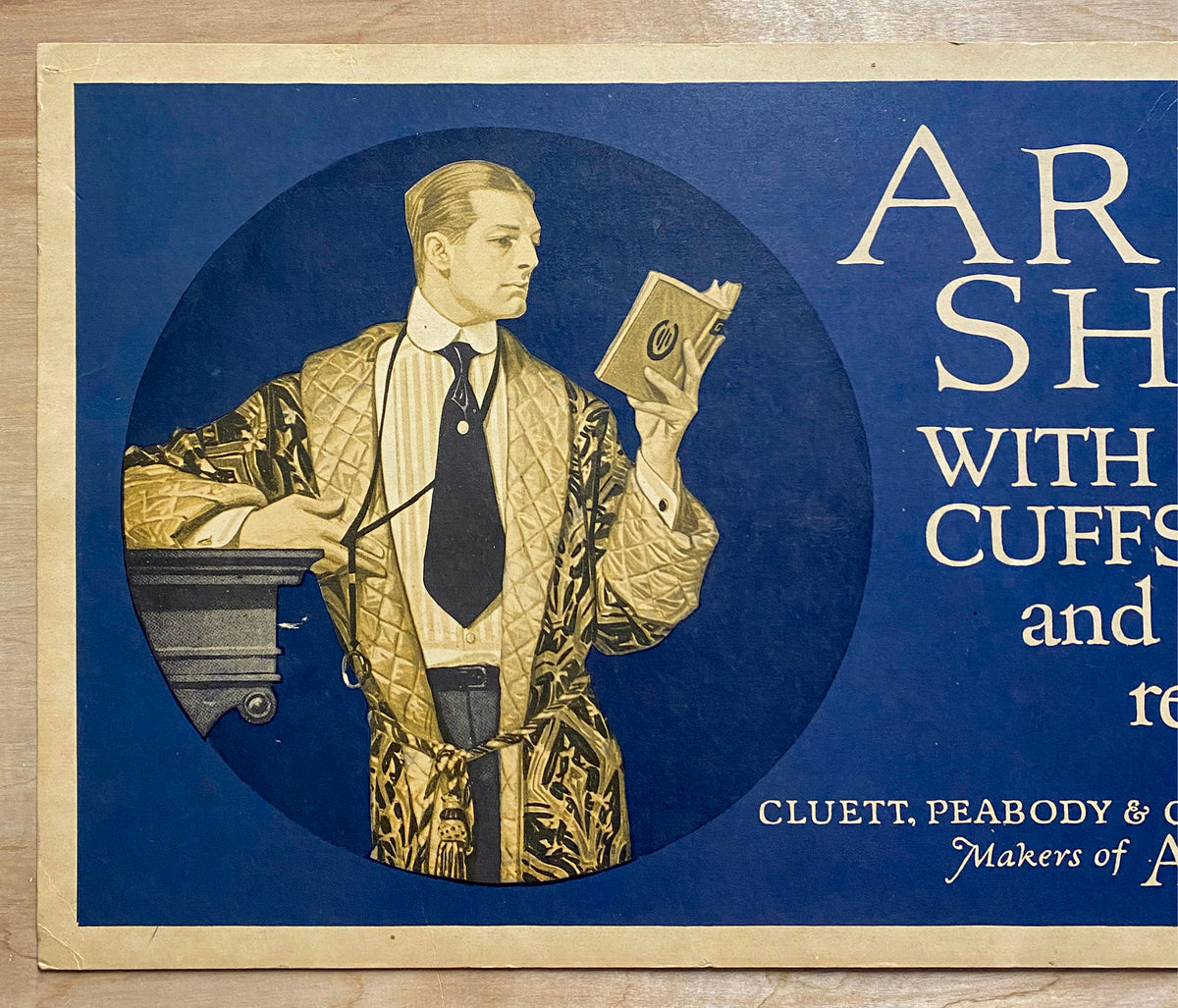c.1920 Arrow Shirts Collars Trolley Card Sign Joseph C. Leyendecker Fa ...