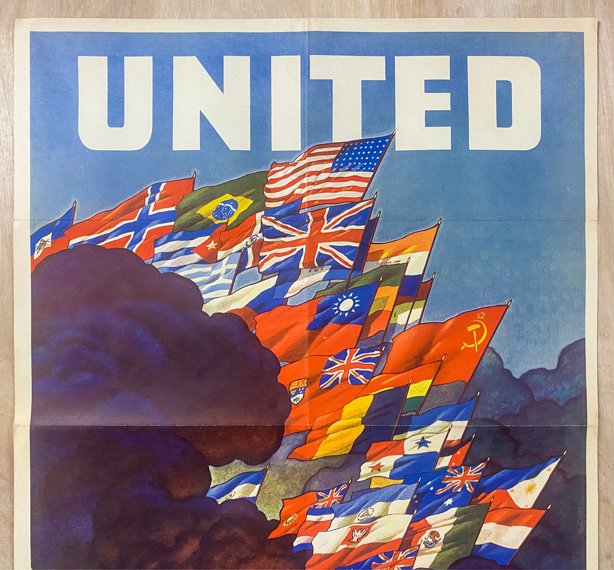 1943 The United Nations Fight For Freedom Poster Leslie Ragan WWII ...