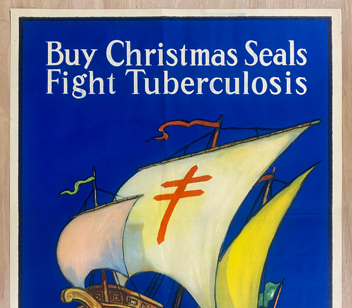1928 Buy Christmas Seals Fight Tuberculosis Poster Vintage Original ...