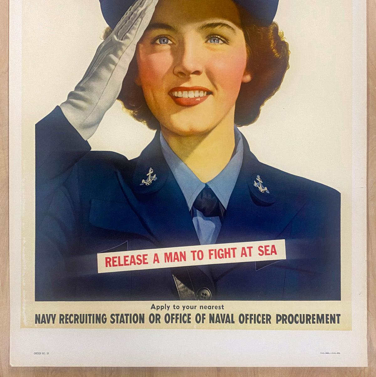 1943 Enlist In WAVES Release A Man To Fight At Sea Poster US Navy WWII ...