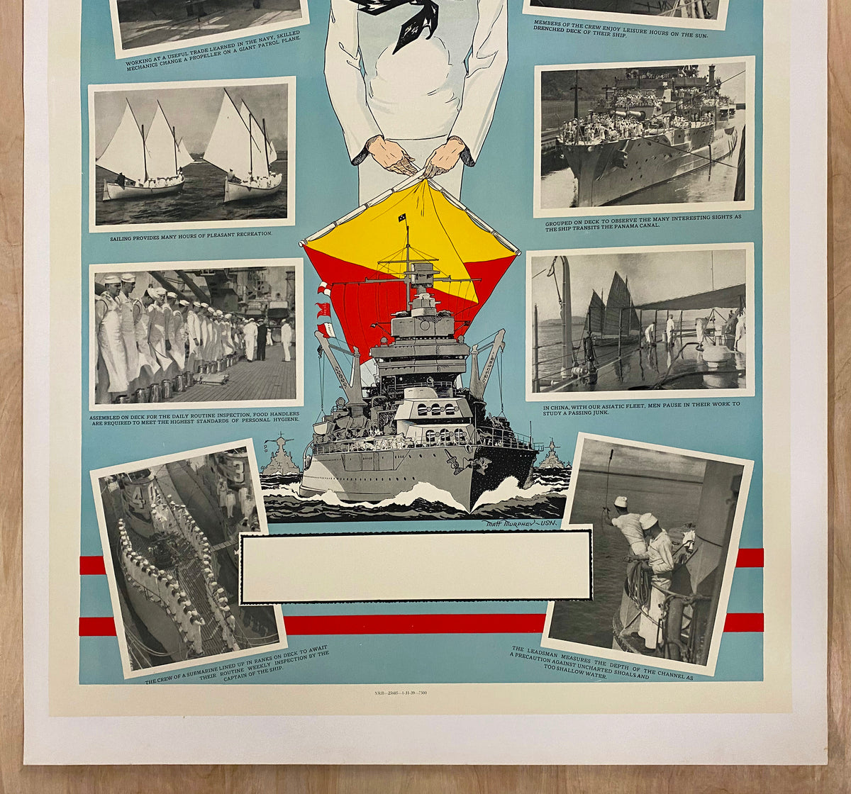 1939 Navy Life U.S. Navy Recruiting Interwar Poster Matt Murphey RARE ...