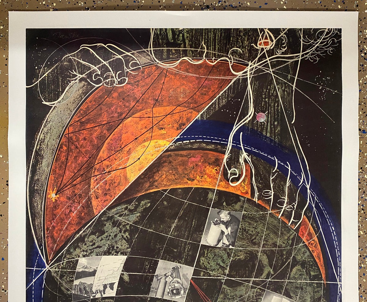 1958 Earth Poster by Herbert Danska International Geophysical Year IGY ...