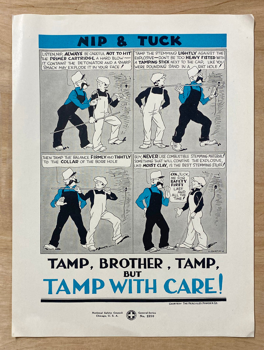 c.1927 Nip & Tuck Hercules Powder Mine Blasting Safety Poster Set ...