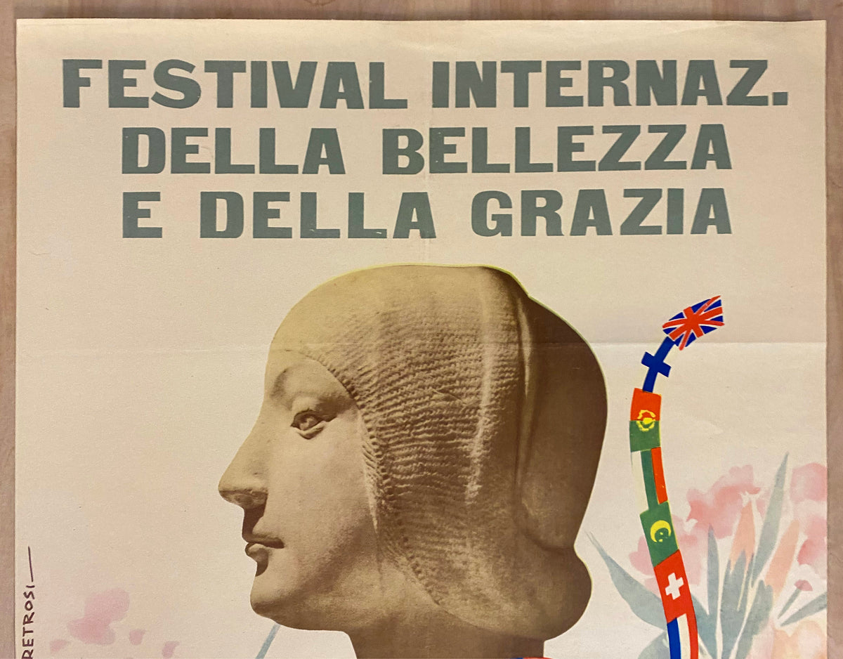 1949 Miss Europe Beauty Pageant Palermo Italy Poster Virgilio Retrosi ...