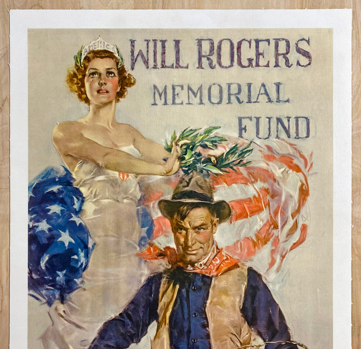 c.1936 Will Rogers Memorial Fund Poster by Howard Chandler Christy ...