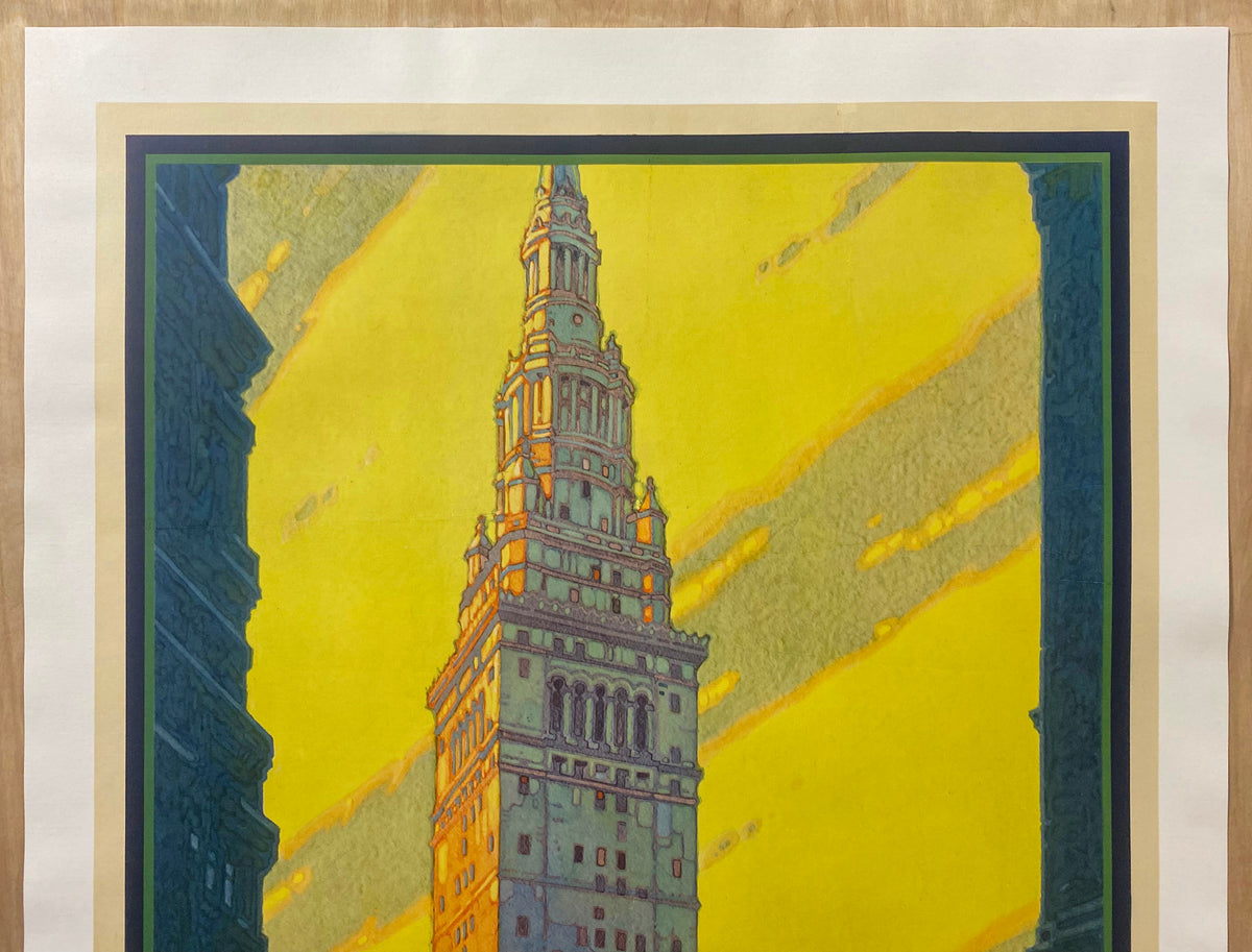 1930 New Union Terminal Cleveland Poster Leslie Ragan New York Central ...