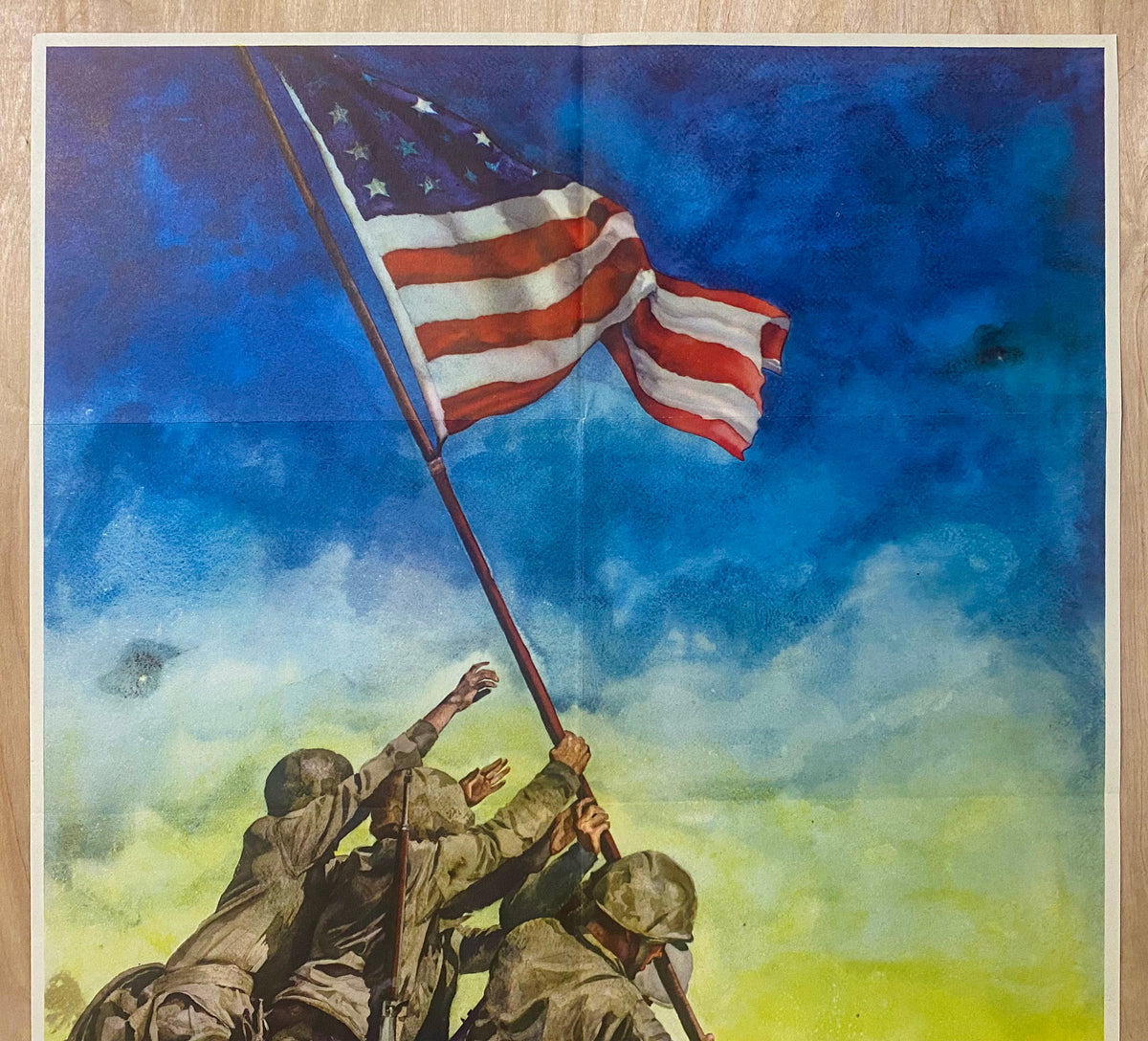1945 Now All Together 7th War Loan Poster Beall Iwo Jima Flag Raising ...