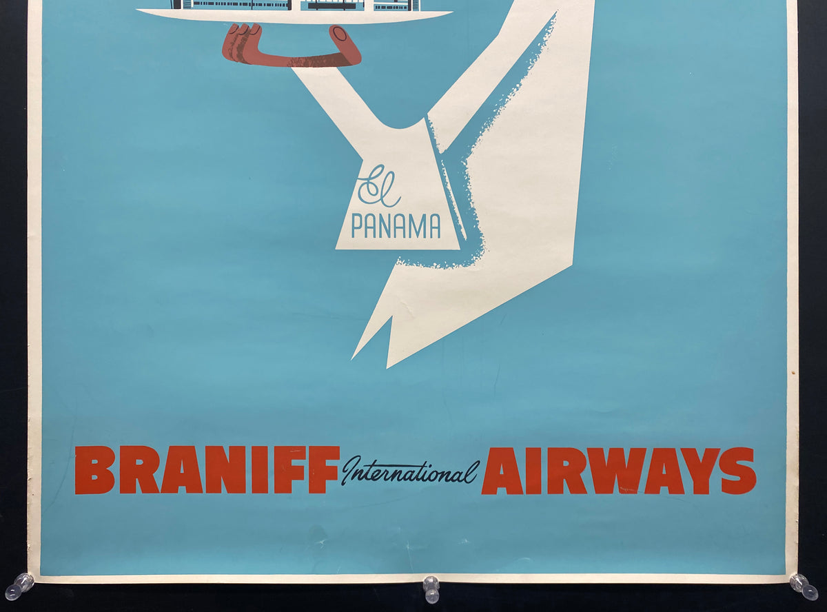 1950s Braniff International Airways El Panama Hotel Poster Vintage ...