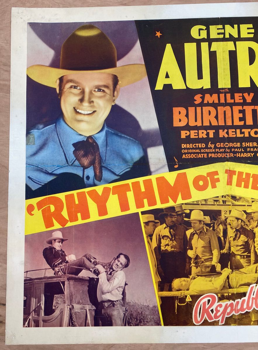 1938 Rhythm of the Saddle Movie Western Half Sheet Poster Gene Autry ...