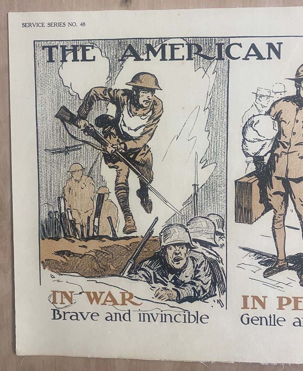 c.1920 American Soldier In War In Peace Service Series Poster Gordon ...