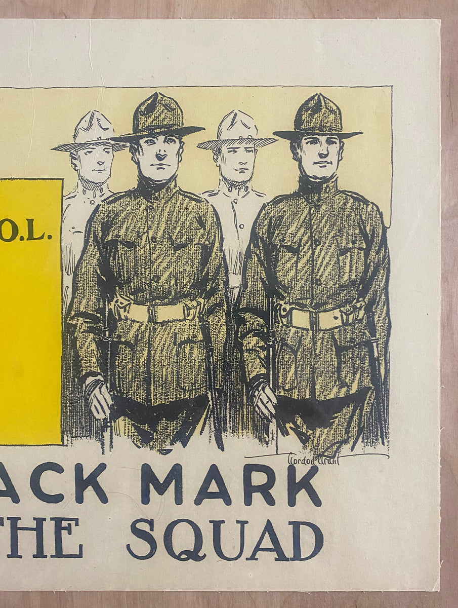 c.1920 AWOL Black Mark For Squad Service Series Poster by Gordon Grant ...