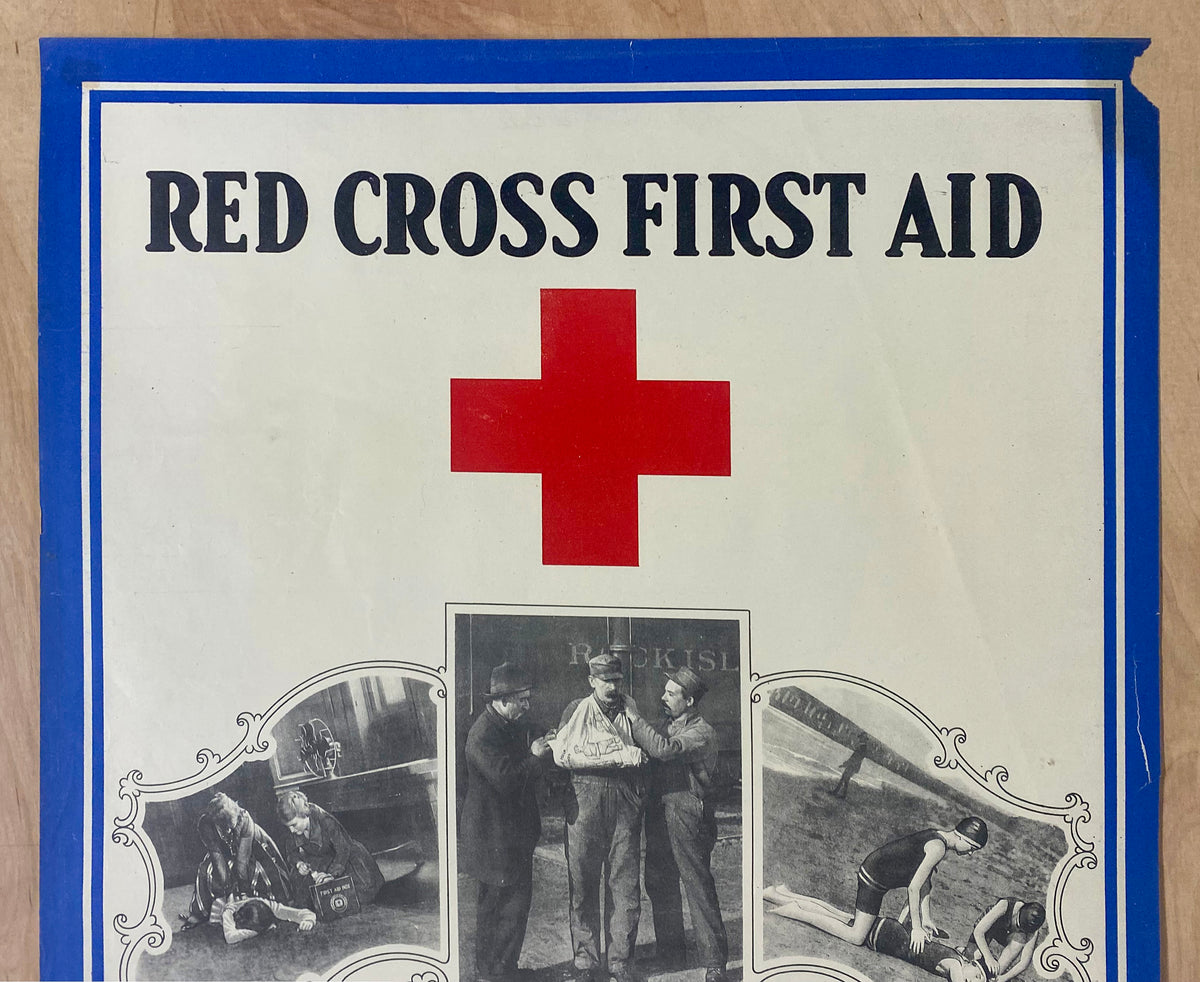 1919 Red Cross First Aid Poster 1,000,000 People Have Learned Original ...