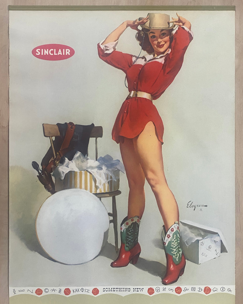 1960 Sinclair Motor Oils Pinup Girl Advertising Calendar Gil Elvgren ...