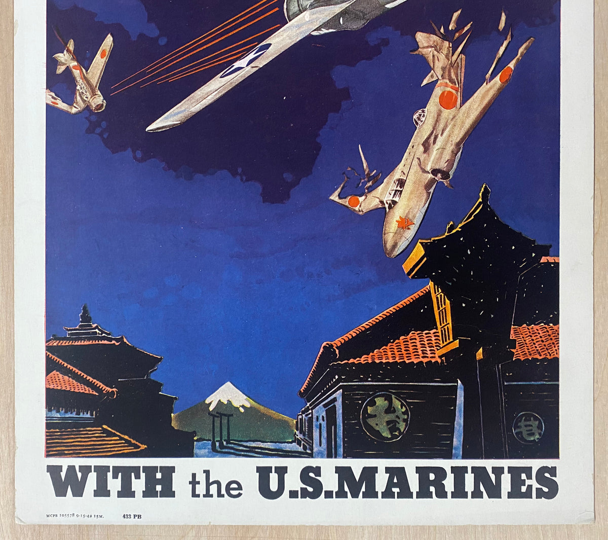 1942 Hit Hard and Often With U.S. Marines USMC Window Card Poster WWII ...