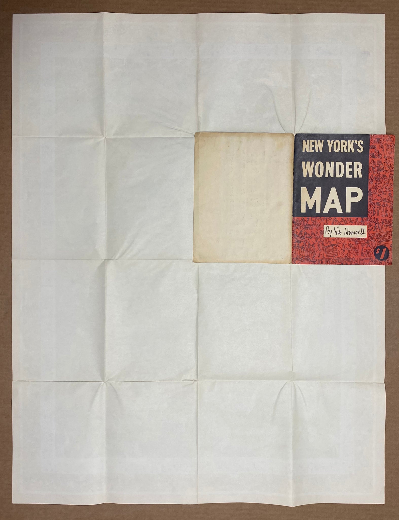 c.1953 New York’s Wonder Map Nils Hansell Pictorial Cartoon City NYC ...