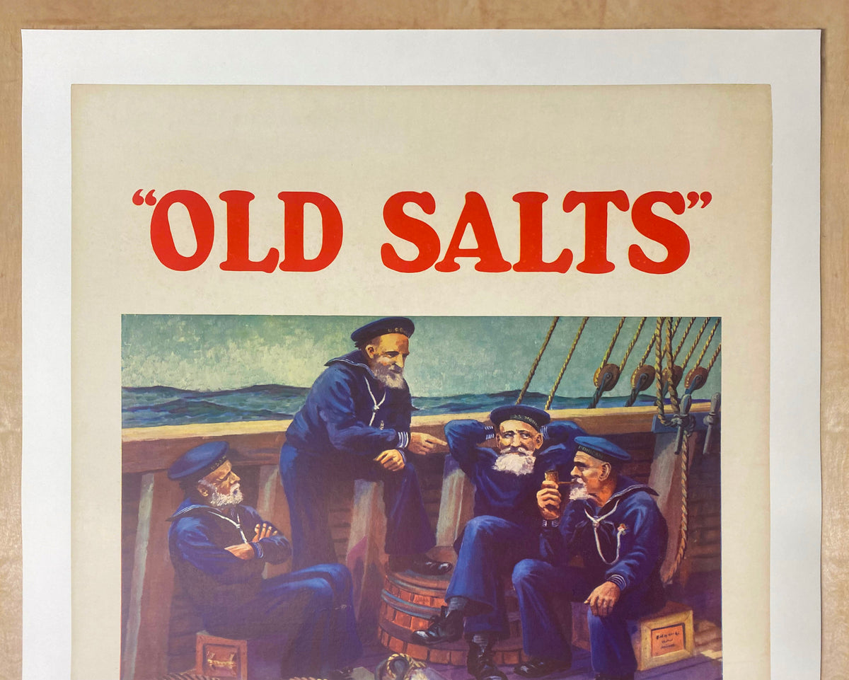 1933 Old Salts! Poster Iron Men of Wooden Ships J.W. Burbank U.S. Navy ...