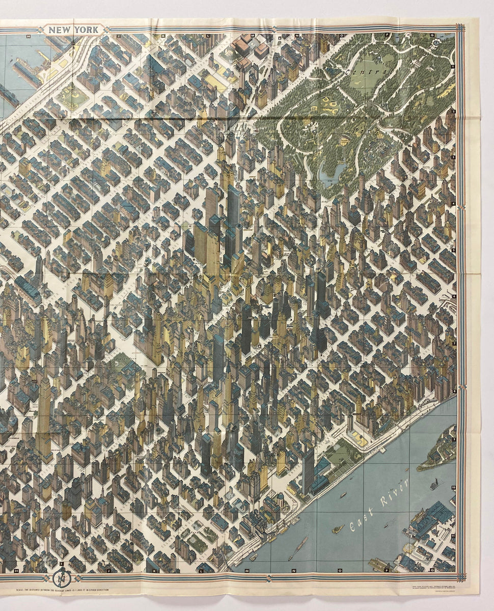 1963 New York City Pictorial Map Hermann Bollmann Pictorial Maps Inc ...
