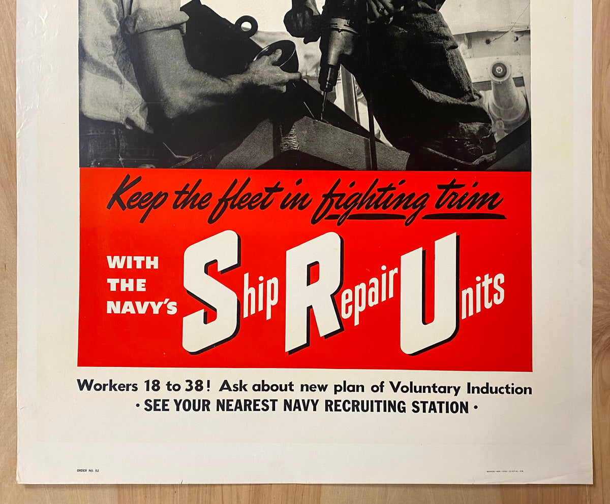 1943 Keep Fleet In Fighting Trim With Navy’s Ship Repair Units Poster ...