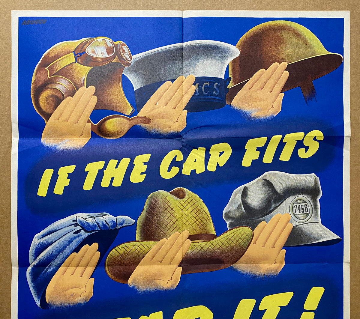 c.1942 If The Cap Fits Wear It! Canadian WWII Poster Abugov Original ...