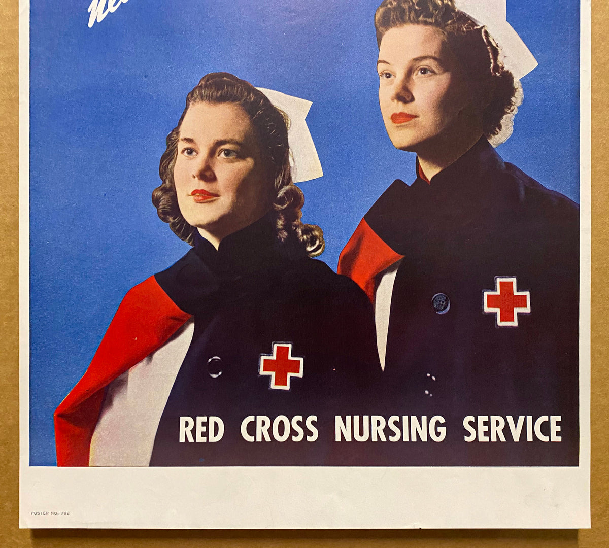 c.1944 Uncle Sam Needs Nurses Poster Red Cross Nursing Service WWII ...