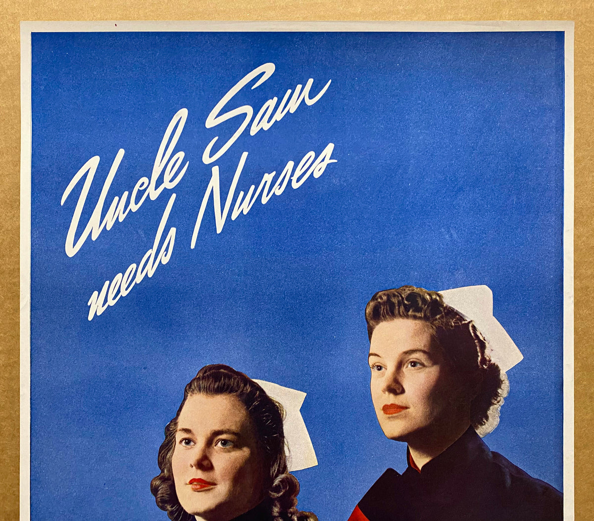 c.1944 Uncle Sam Needs Nurses Poster Red Cross Nursing Service WWII ...