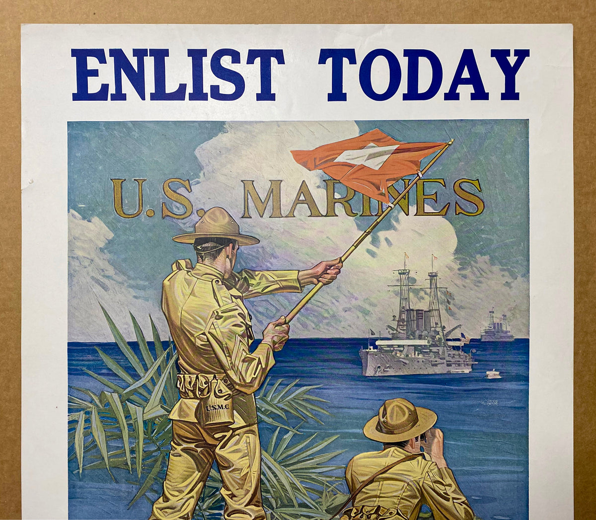 c.1917 Enlist Today U.S. Marine Corps Poster Joseph C Leyendecker WWI ...
