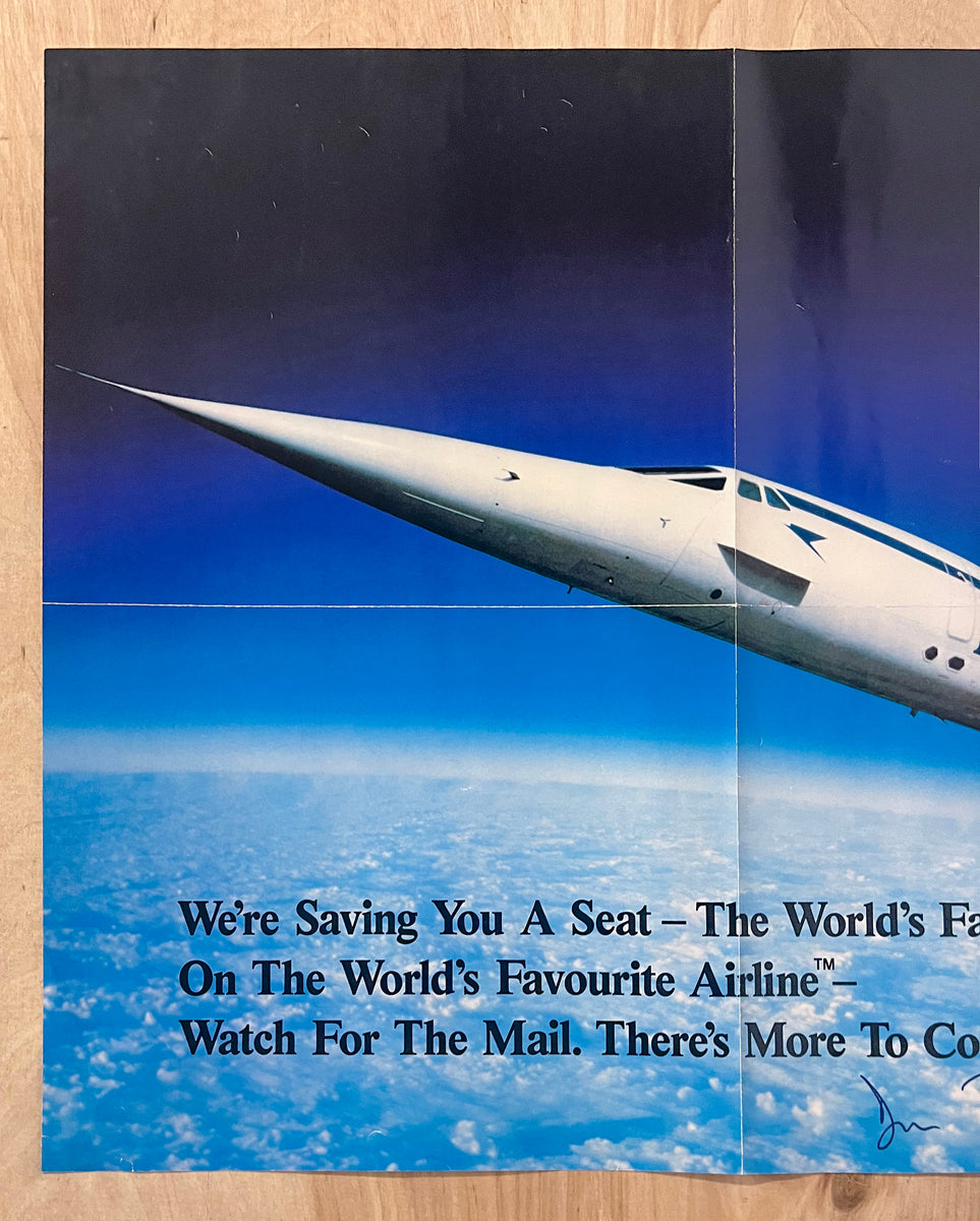 1982 British Airways Concorde We’re Saving You A Seat Poster Fred Finn ...