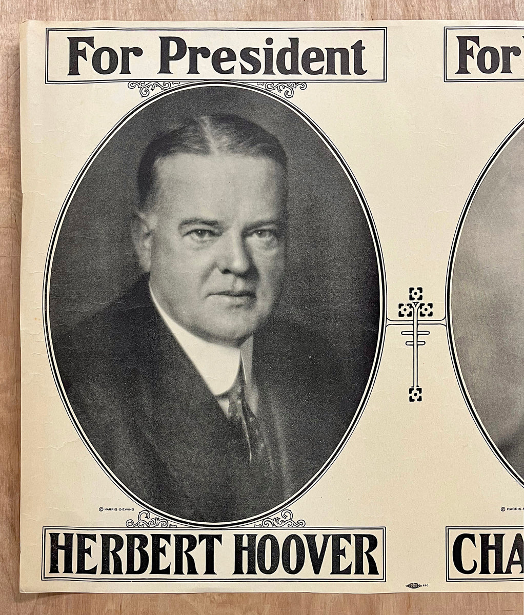 1928 Herbert Hoover Charles Curtis Jugate Campaign Poster Harris Ewing ...