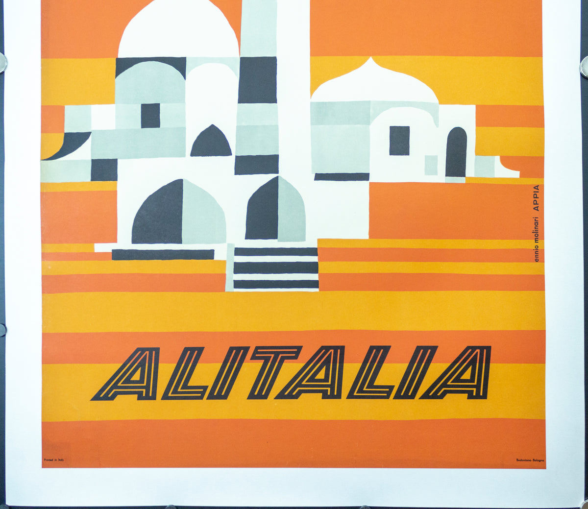 c.1954 Iran Alitalia Poster by Ennio Molinari Vintage Original Linen ...