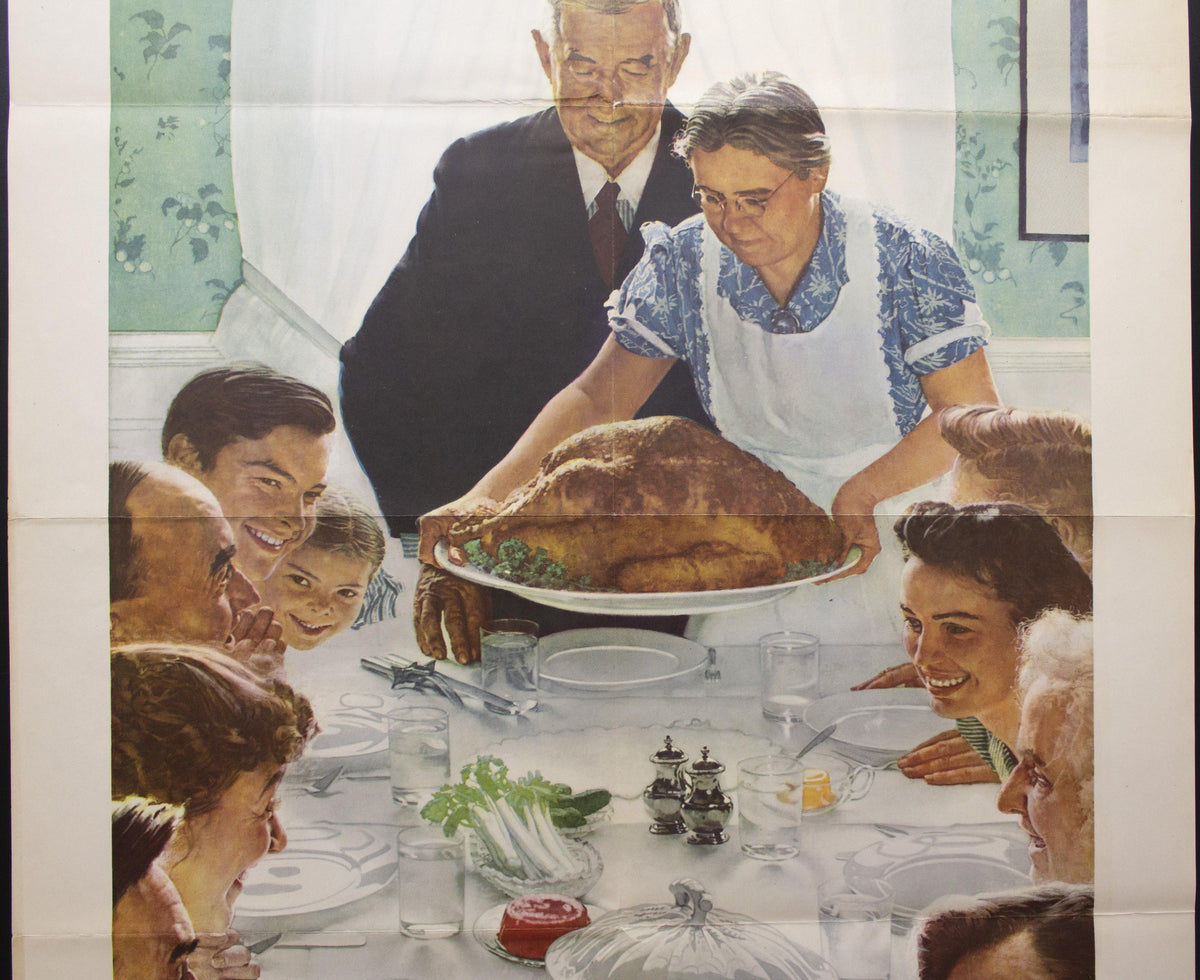 1943 Freedom From Want Norman Rockwell Poster Four Freedoms WWII ...