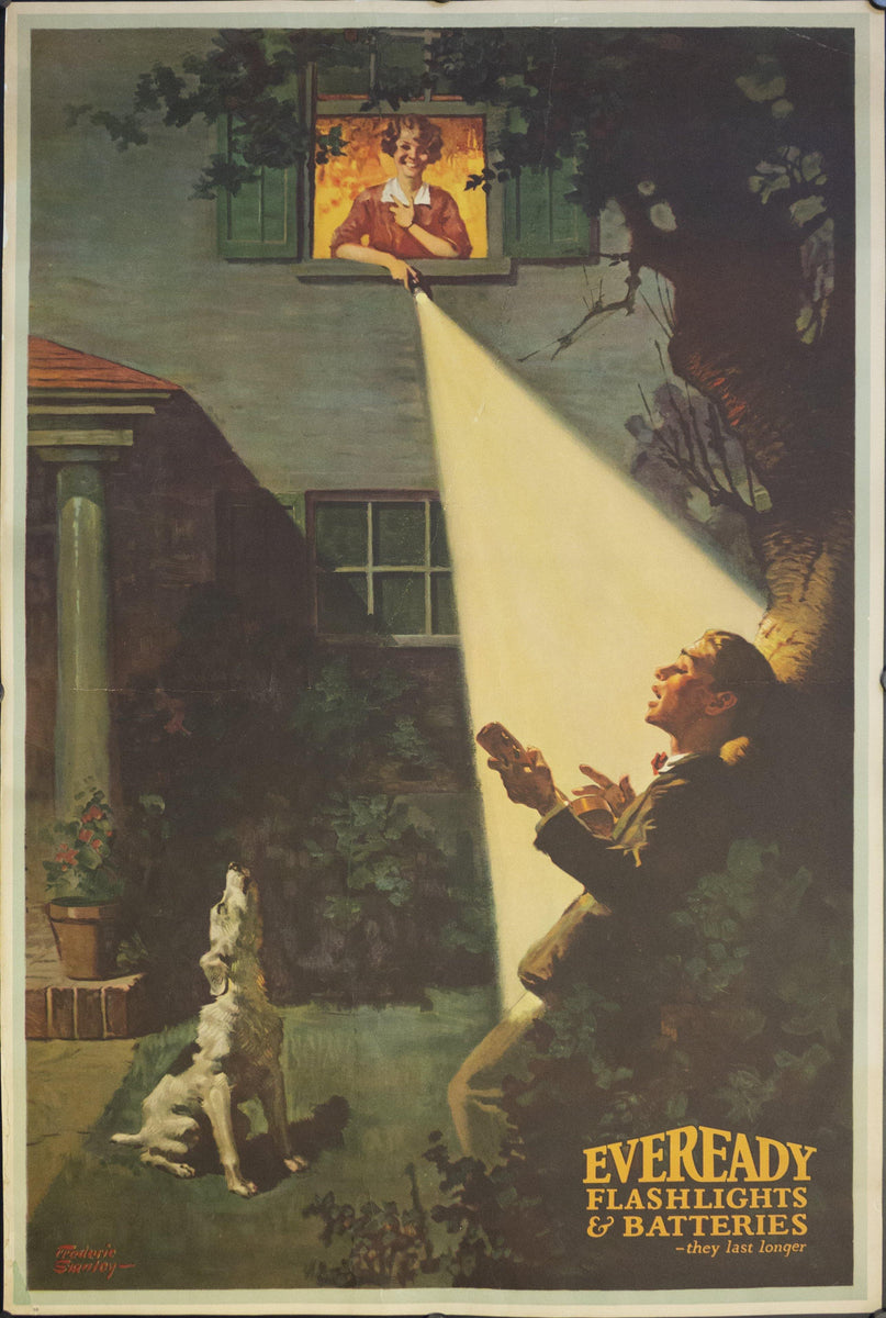 c. 1930 Eveready Flashlights & Batteries Advertising Poster – Golden ...