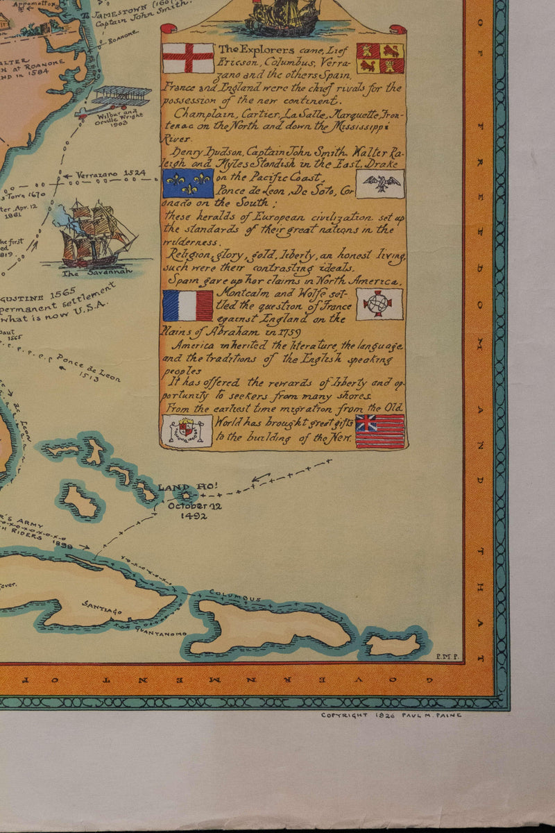 1926 Map of America's Making Original Pictorial Map Poster – Golden Age ...